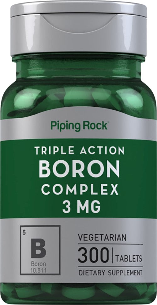 Piping Rock Triple Action - Boron Complex 300 tablets, 3 mg – Get Your ...